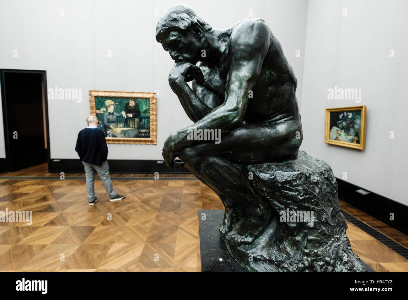The Thinker sculpture by Rodin at the Alte Nationalgalerie on ...
