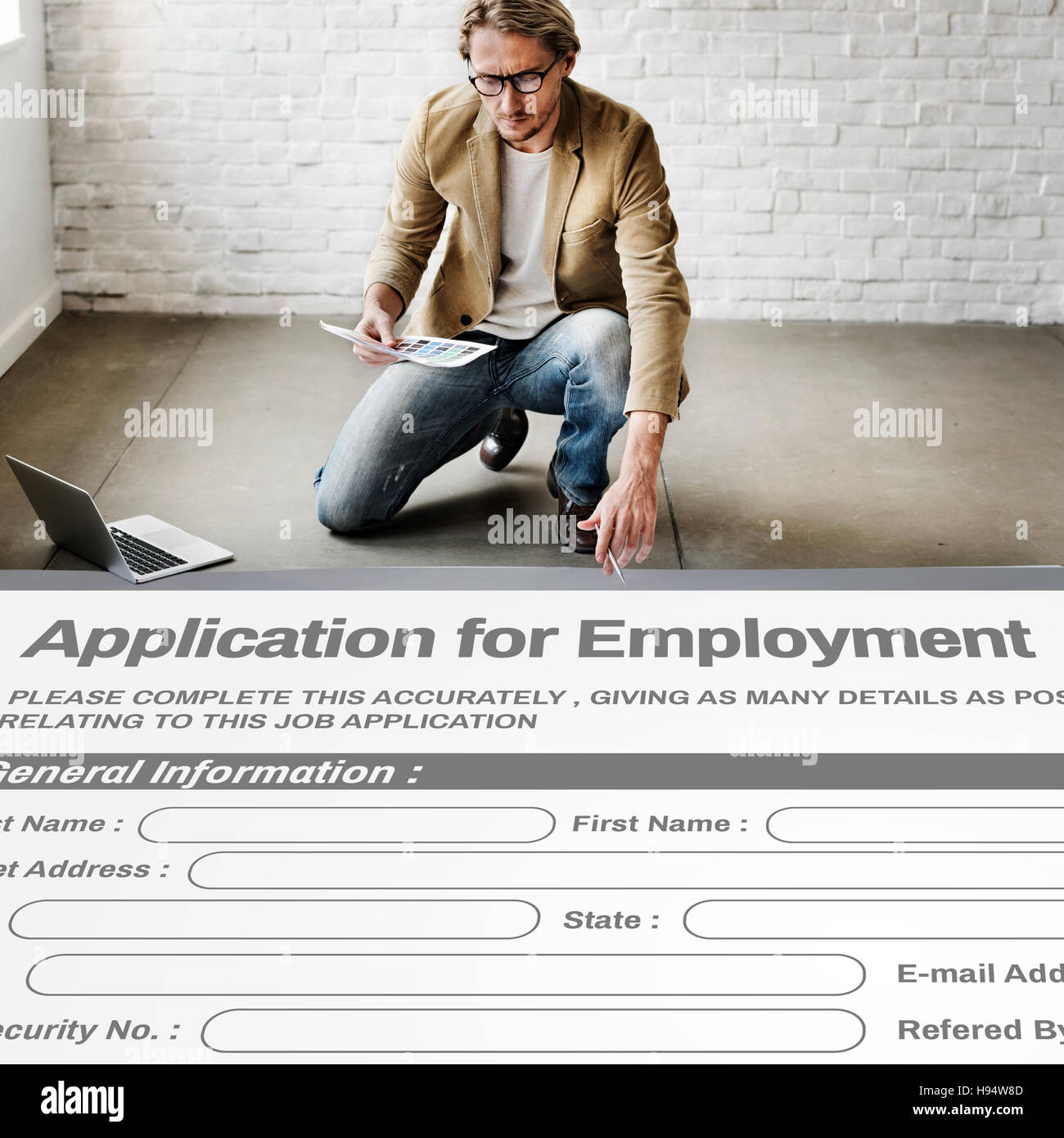 Application For Employment Form Job Concept Stock Photo - Alamy
