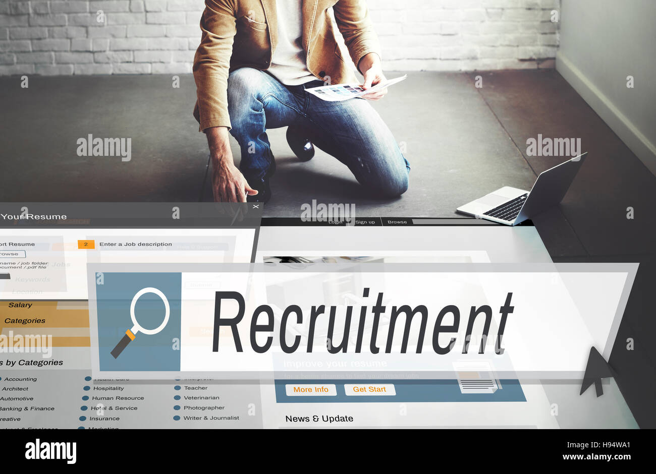 Recruitment Job Work Vacancy Search Concept Stock Photo - Alamy