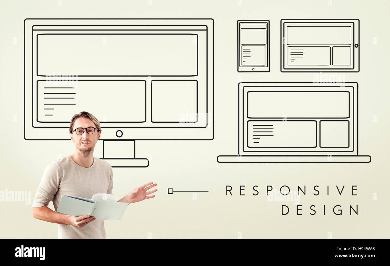 Responsive Design Layout Connection Content Concept Stock Photo - Alamy