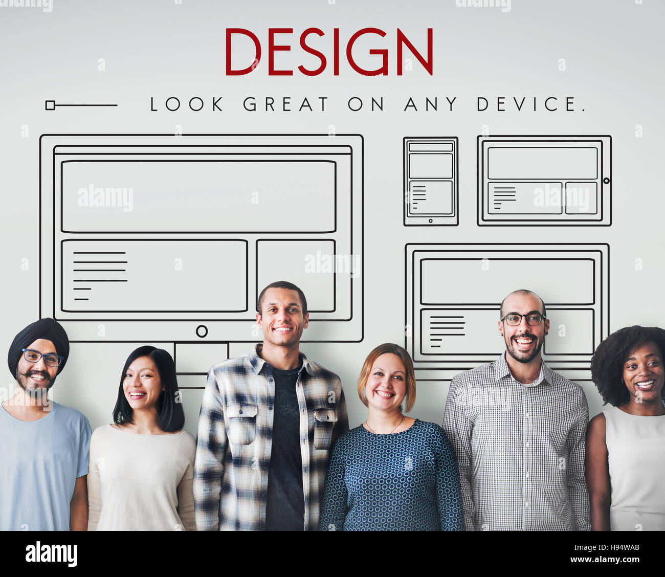 Responsive Design Layout Connection Content Concept Stock Photo - Alamy