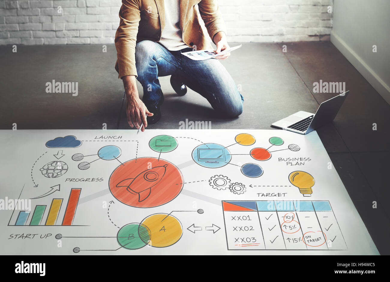 Business Strategy Design Plan Drawing Concept Stock Photo - Alamy