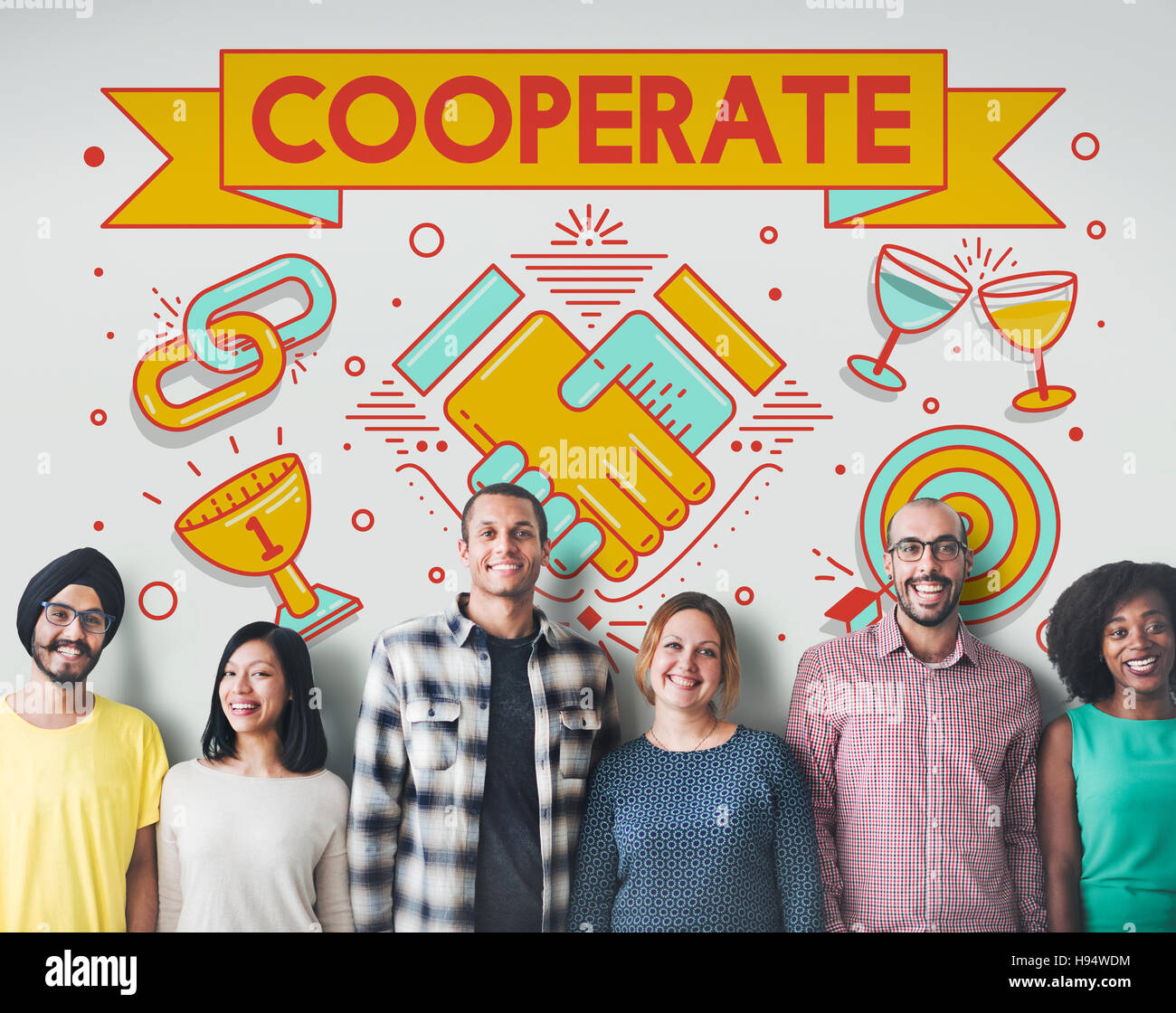 Cooperate Together Team Teamwork Partnership Concept Stock Photo - Alamy