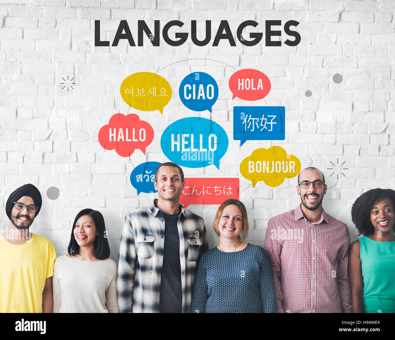 Multilingual Greetings Languages Concept Stock Photo - Alamy