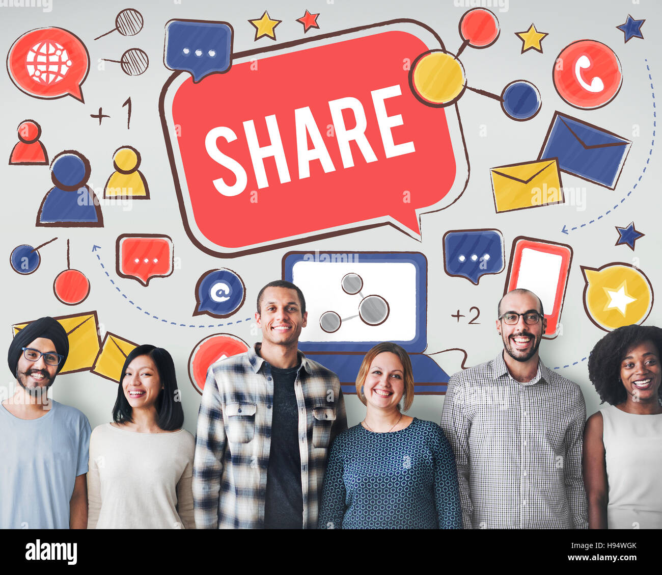 Share Sharing Portion Media Connection Feedback Concept Stock Photo - Alamy