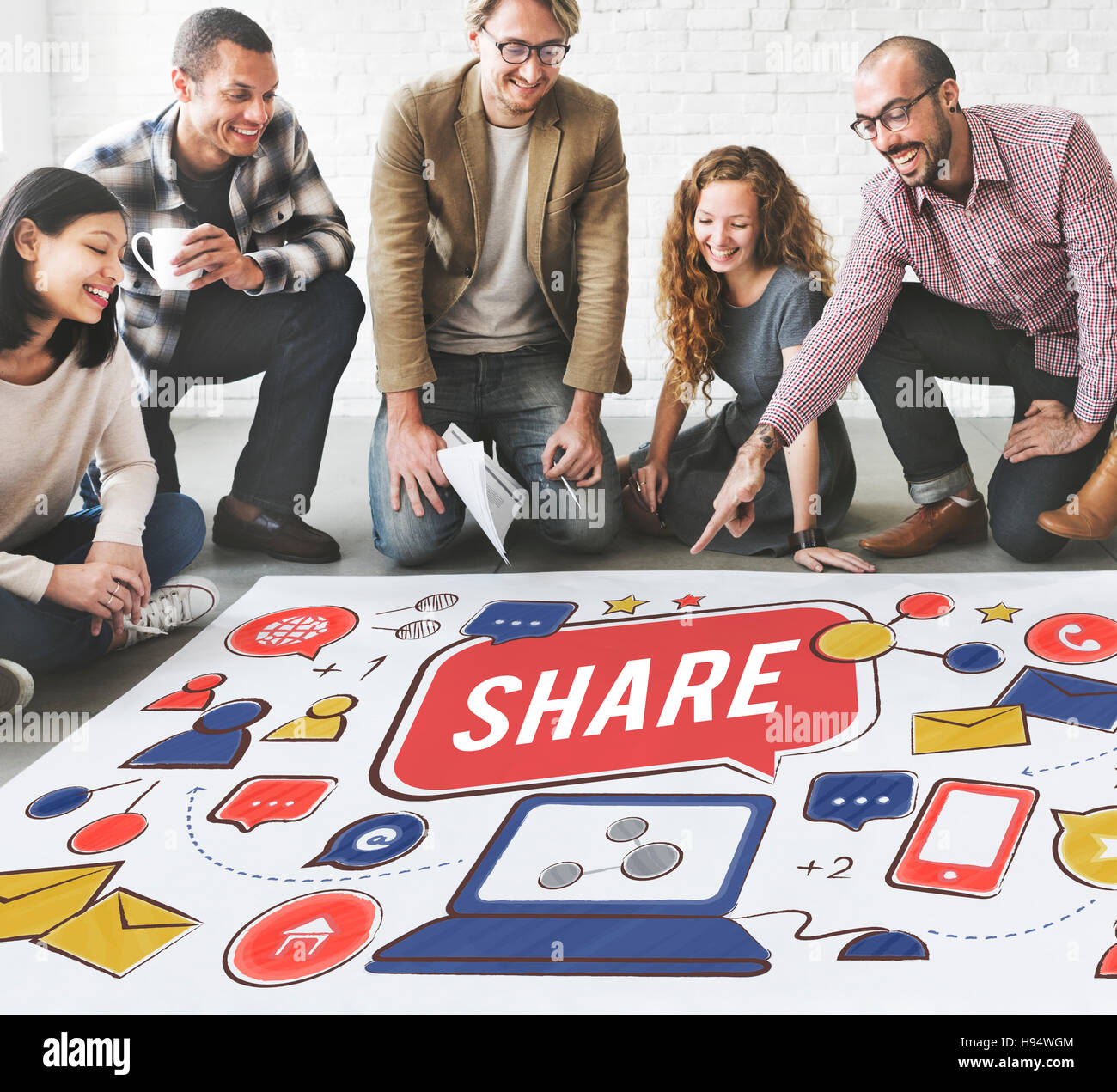 Share Sharing Portion Media Connection Feedback Concept Stock Photo - Alamy