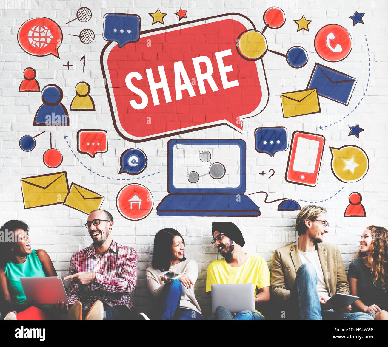 Share Sharing Portion Media Connection Feedback Concept Stock Photo - Alamy