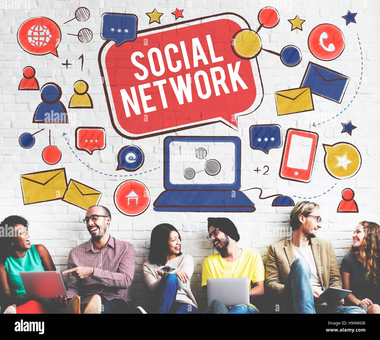 Social Network Media Communication Connection Concept Stock Photo - Alamy