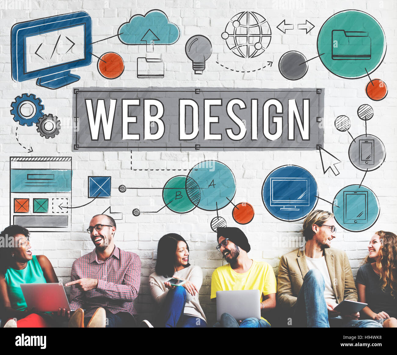 Web Design Technology Digital Illustrations Concept Stock Photo - Alamy