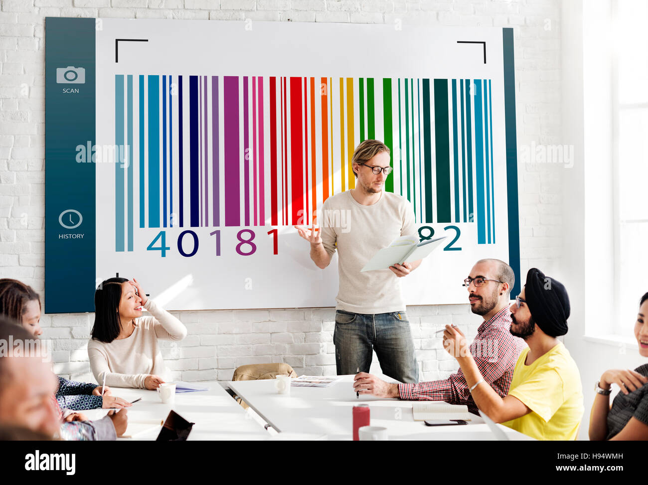 Barcode Label Camera Focus Interface Stock Photo - Alamy