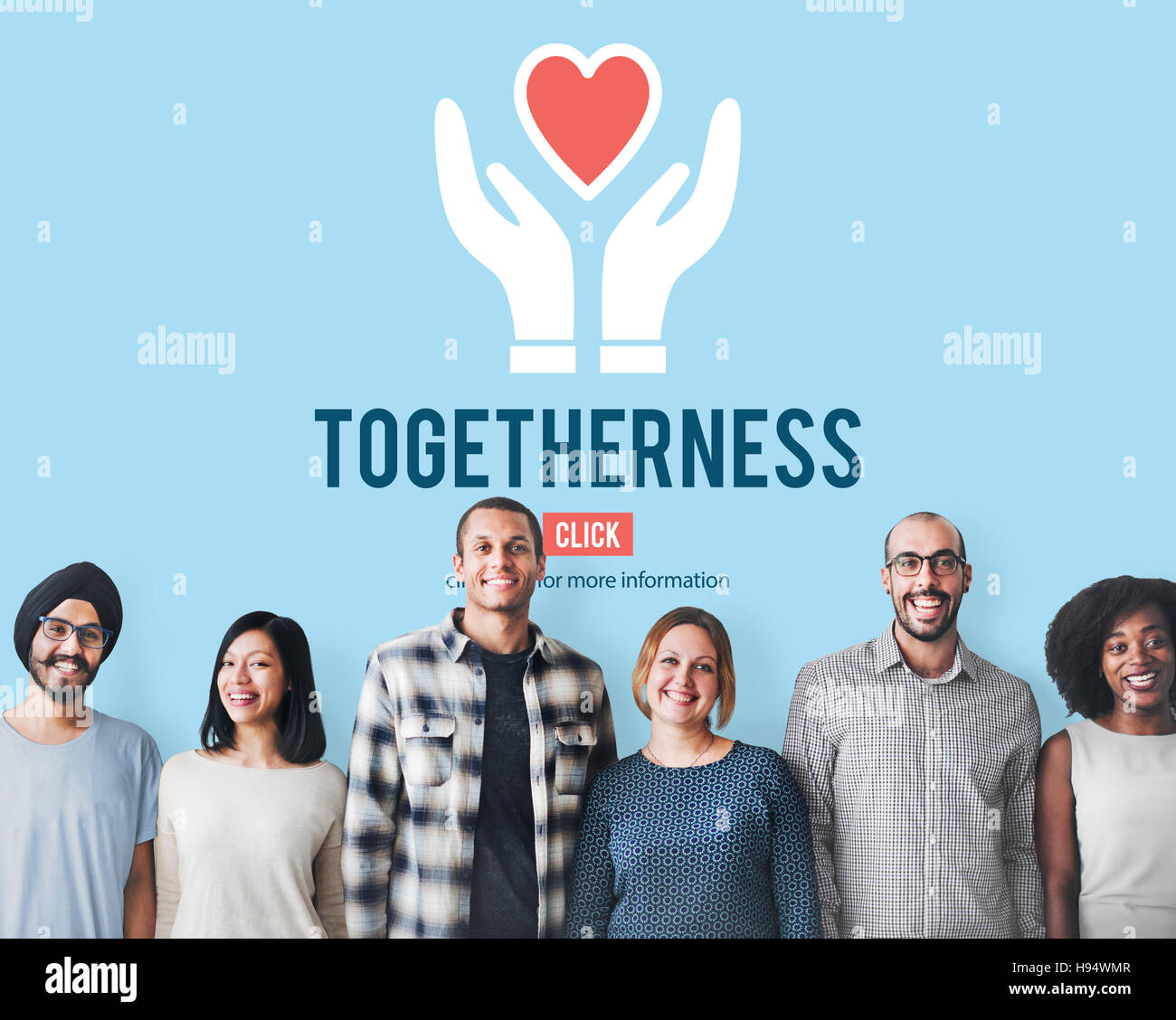 Togetherness Unity Design Icon Heart Concept Stock Photo - Alamy