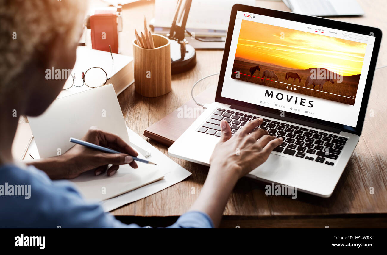 Streaming Multimedia Audio Entertainment Internet Concept Stock Photo ...