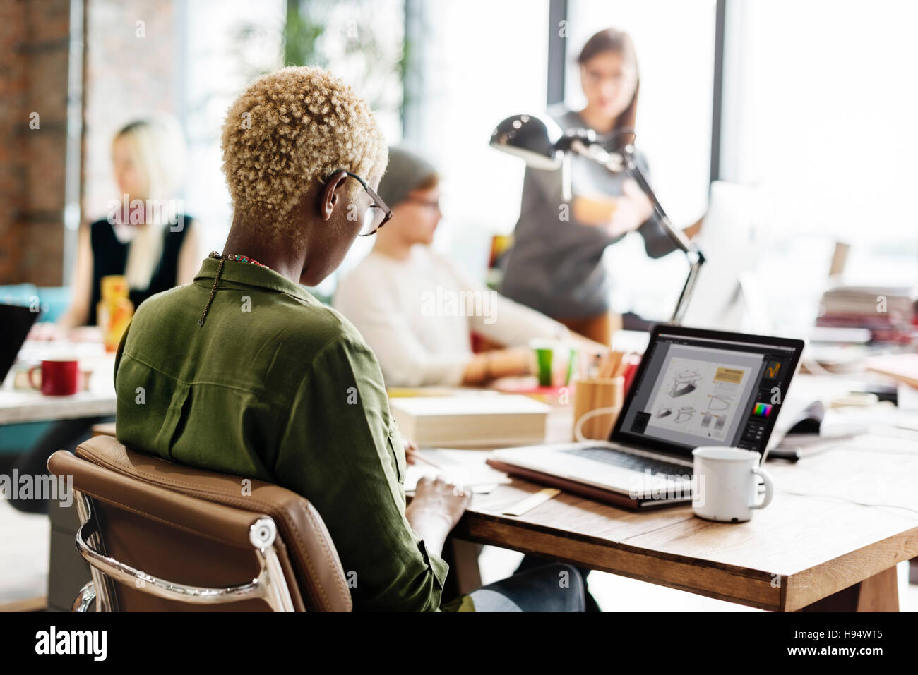 African Descent Brainstorming Working Workplace Concept Stock Photo - Alamy