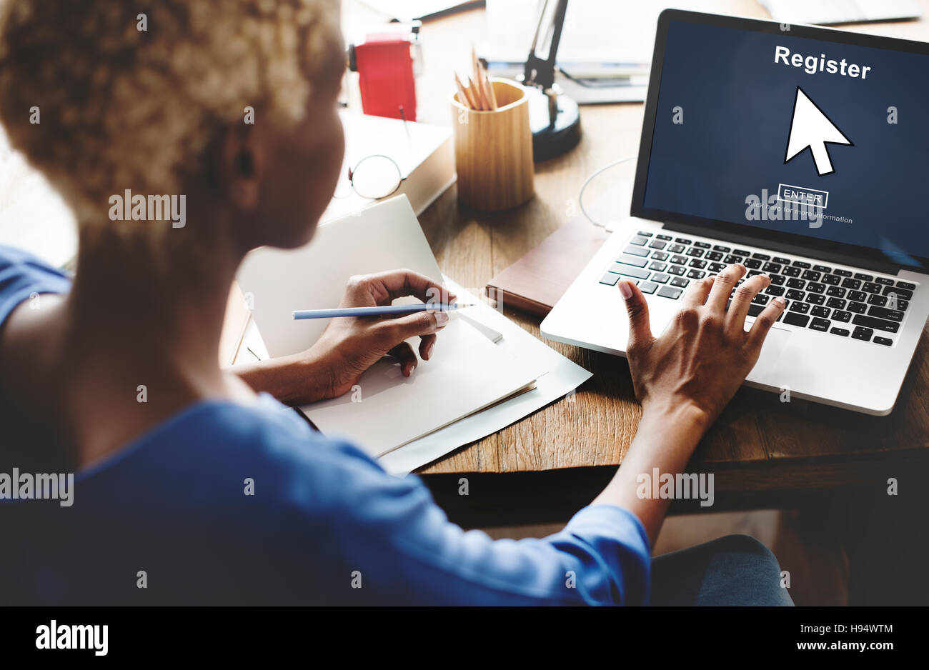 Register Member Homepage Browsing Digital Concept Stock Photo - Alamy