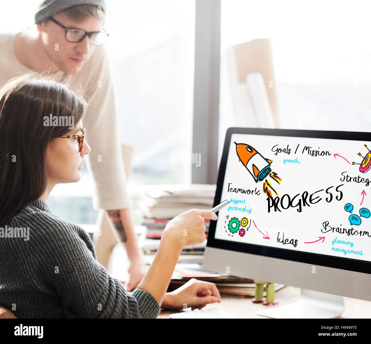 New Business Achievement Organization Progress Concept Stock Photo - Alamy