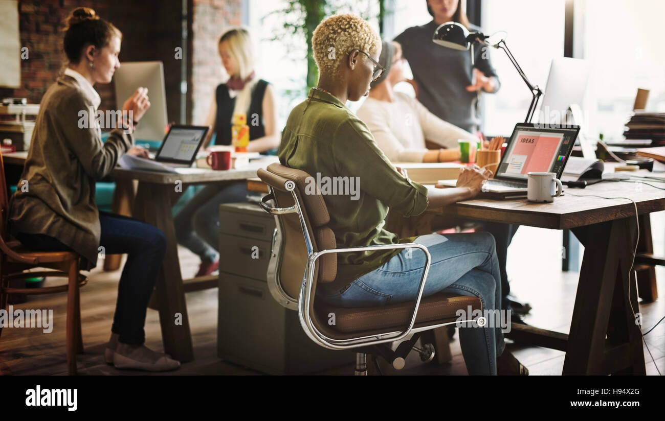 African Descent Brainstorming Working Workplace Concept Stock Photo - Alamy