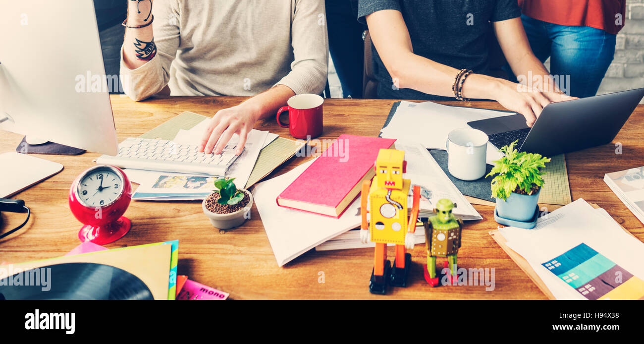 Work Place Table View Concept Stock Photo - Alamy