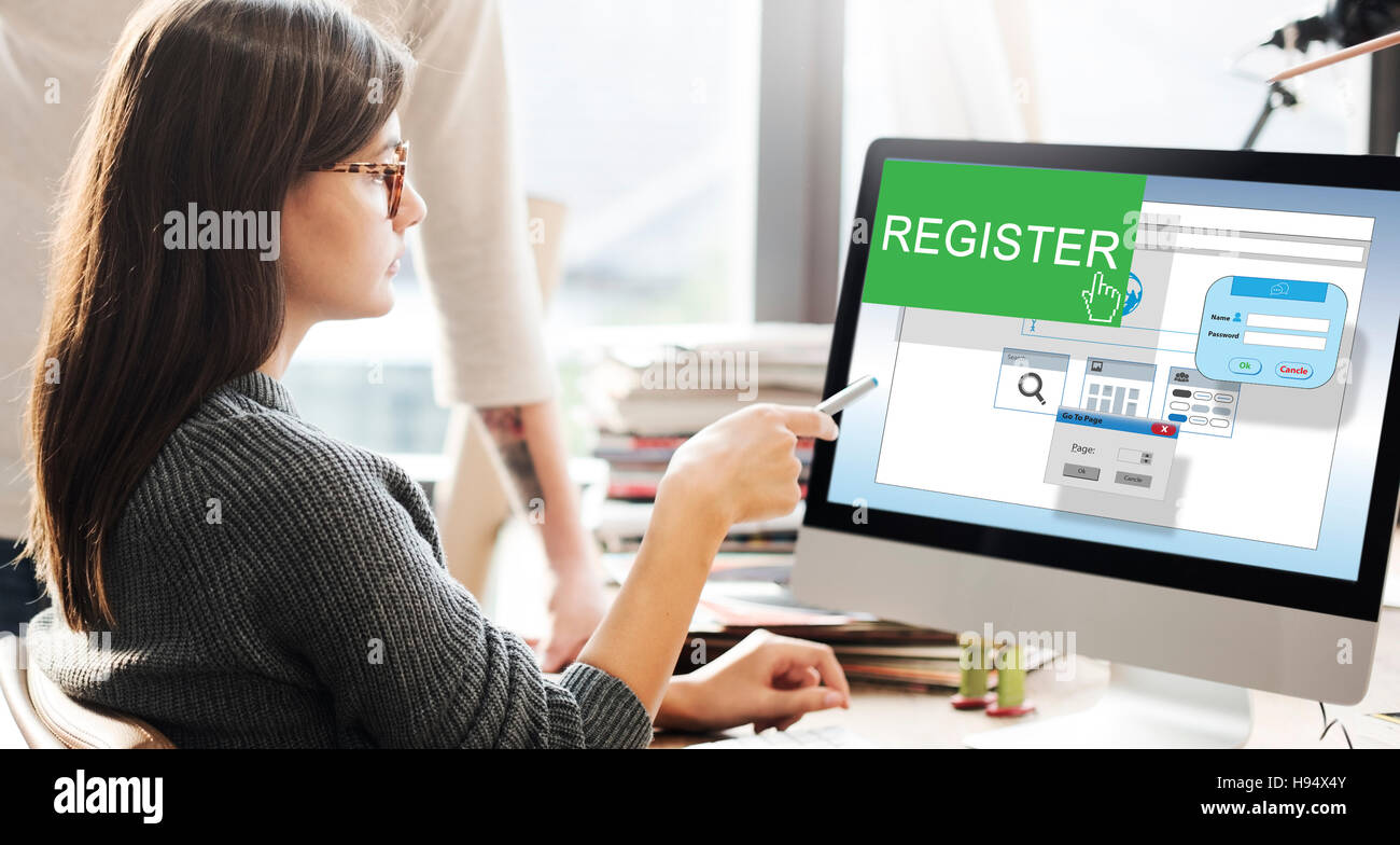 Register Enter Apply List Subscribe Application Concept Stock Photo - Alamy