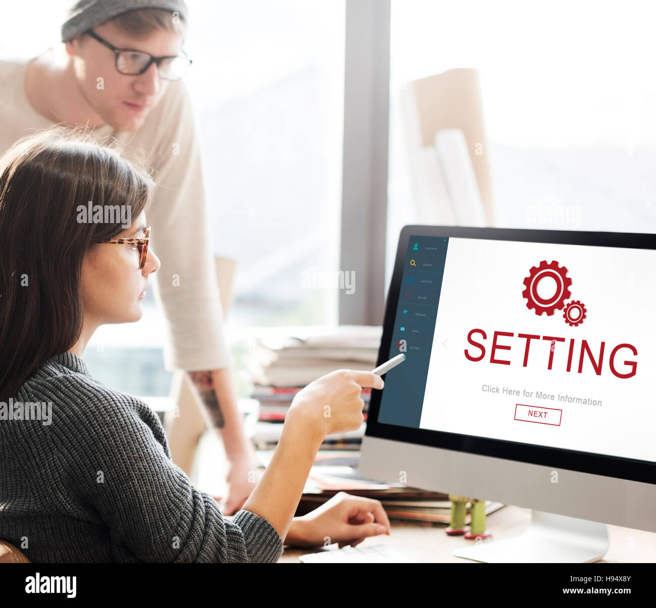Settings Electronic Device Homepage Concept Stock Photo - Alamy