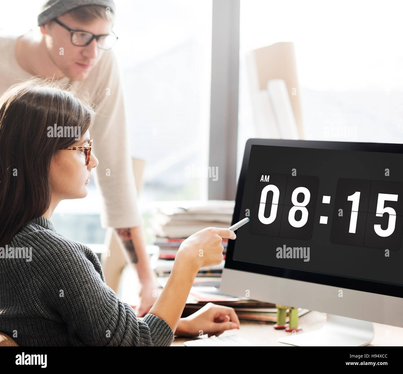 Time And Date Clock Graphic Concept Stock Photo - Alamy