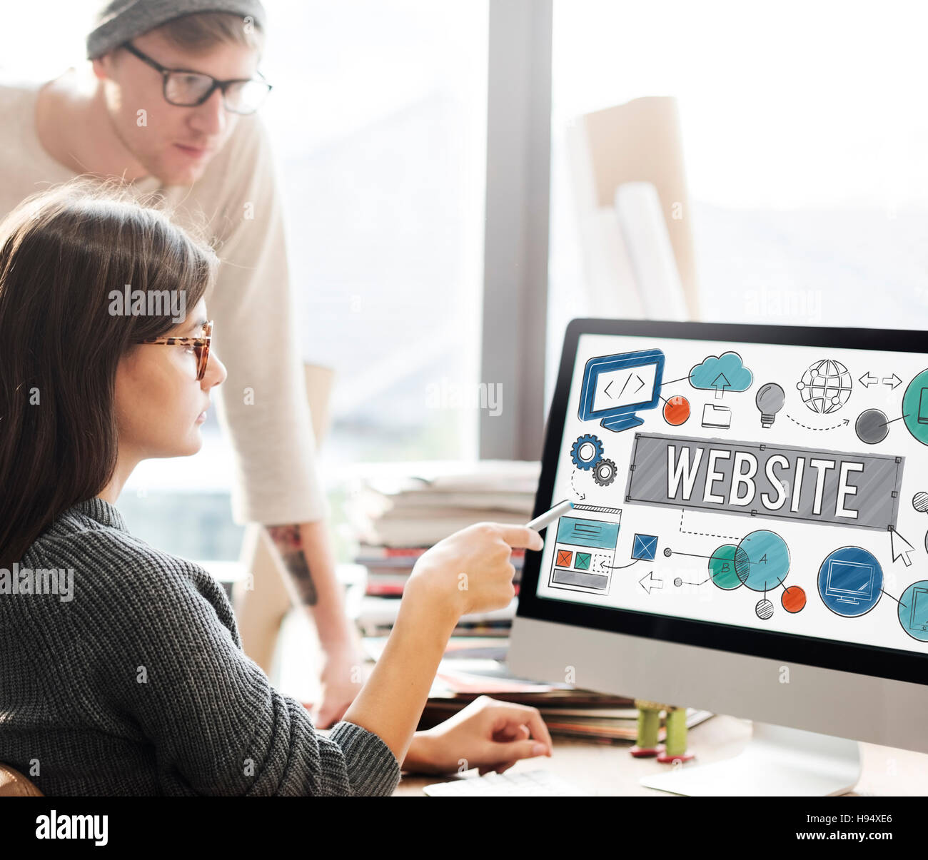 Website Homepage Global Communication Technology Concept Stock Photo ...