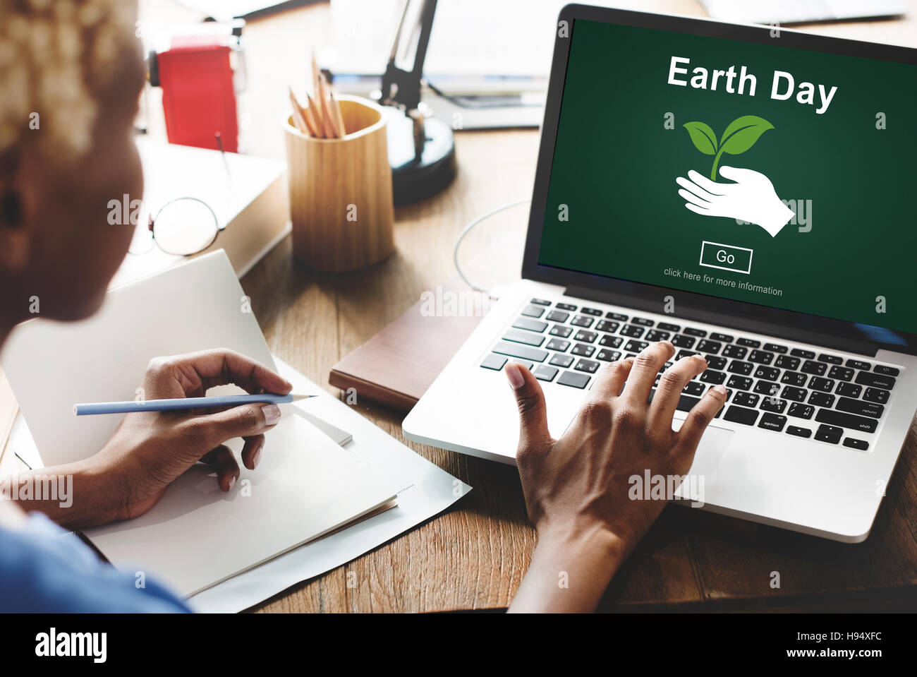 Earth Day Environmental Conservation Website Online Concept Stock Photo ...