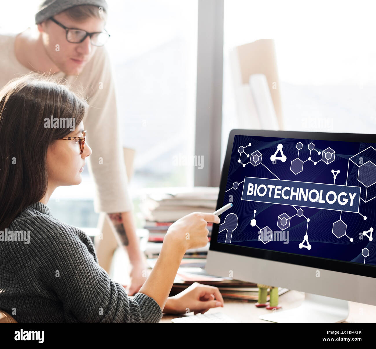 Biotechnology DNA Cell Molecule Experiment Research Concept Stock Photo ...