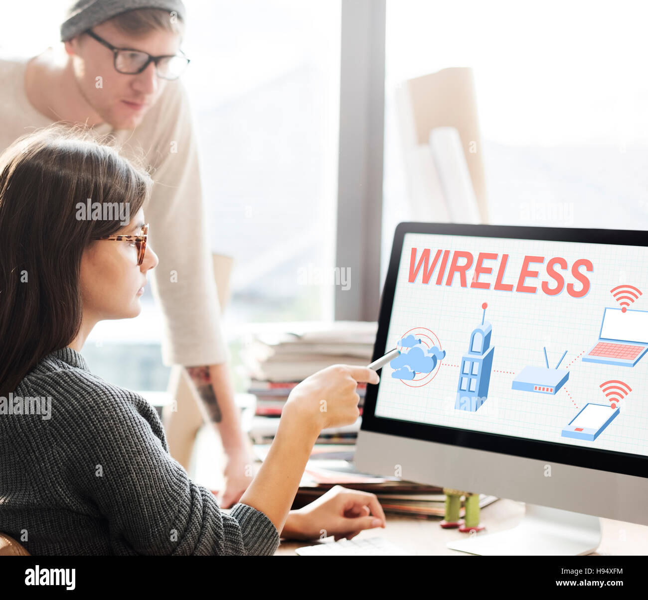 Wireless Connection Internet Modem Network Concept Stock Photo - Alamy