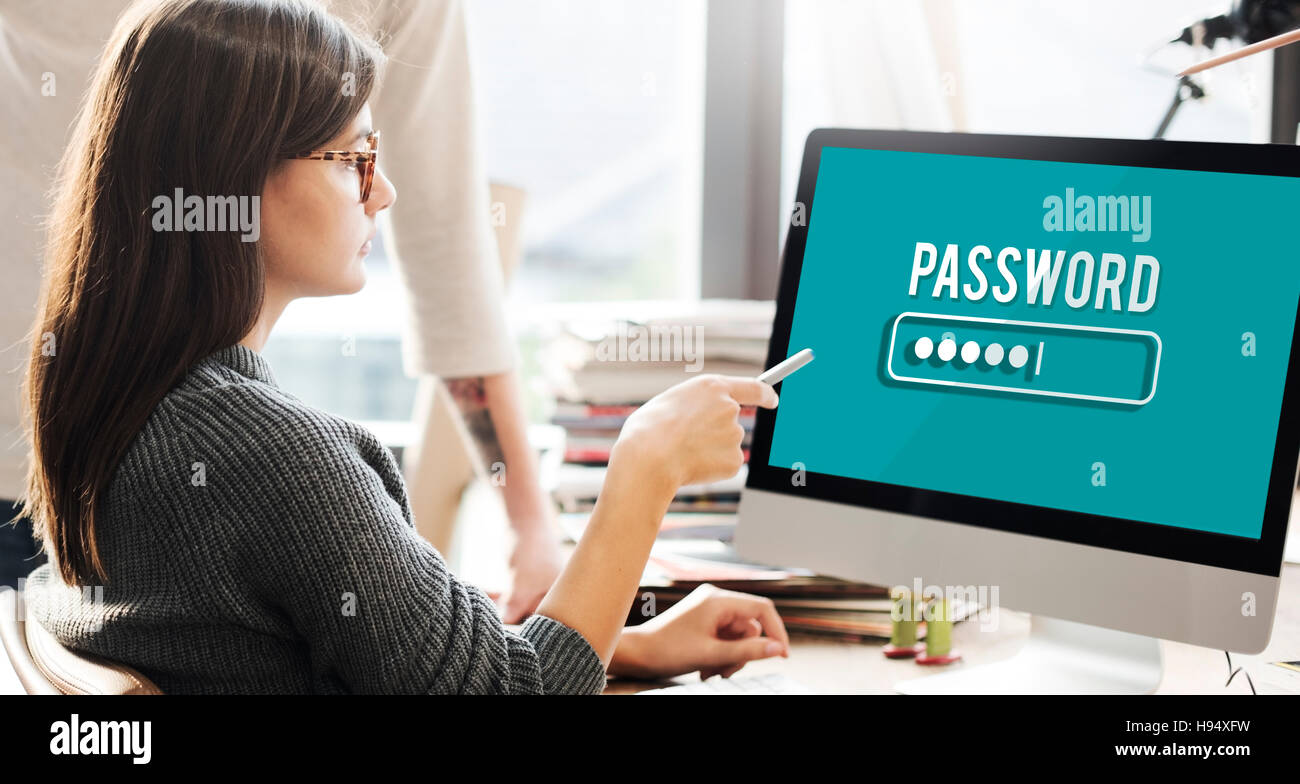 Password Access Firewall Internet Log-in Private Concept Stock Photo ...