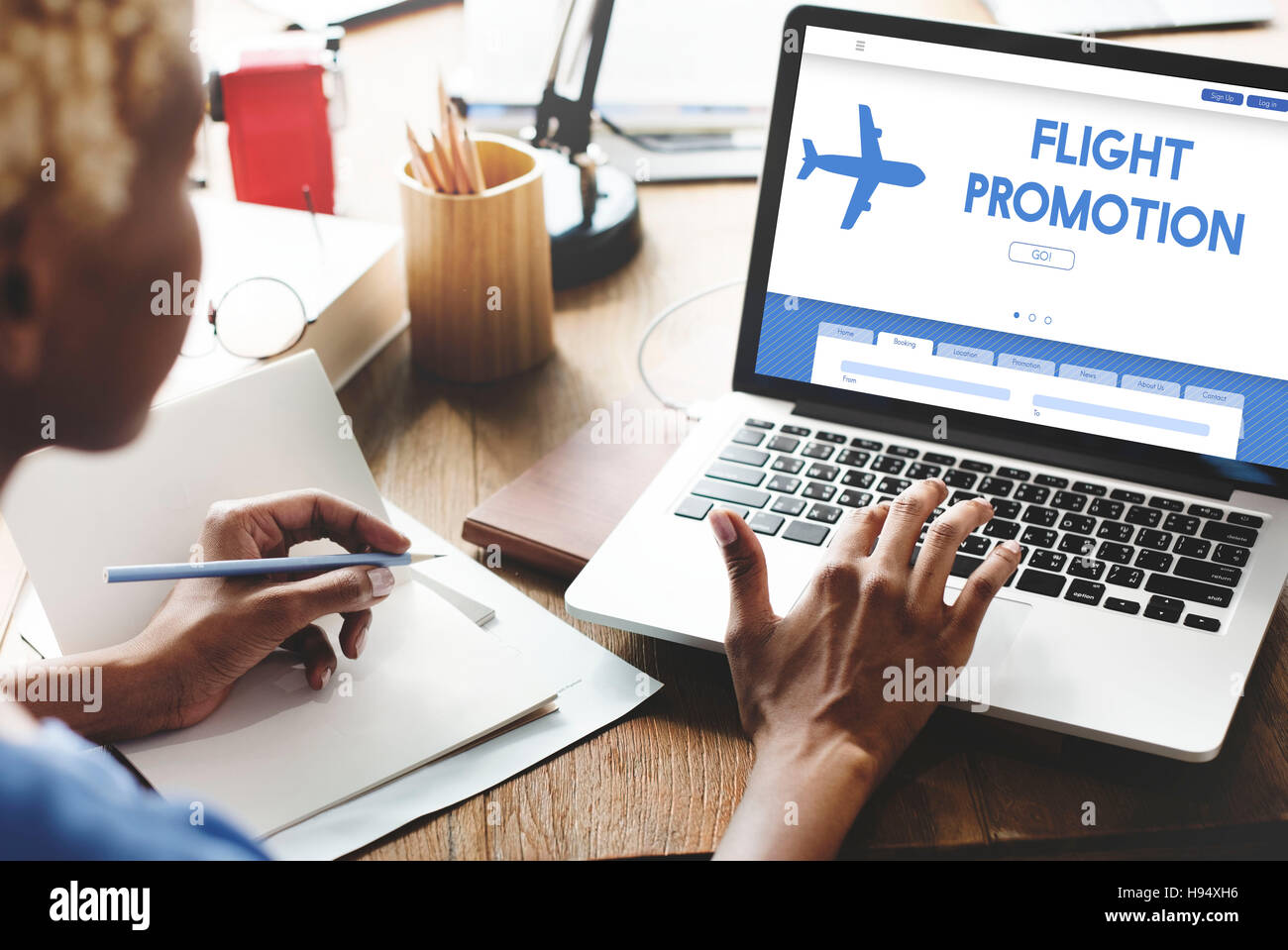 Flight Promotion Offer Plane Traveling Concept Stock Photo - Alamy