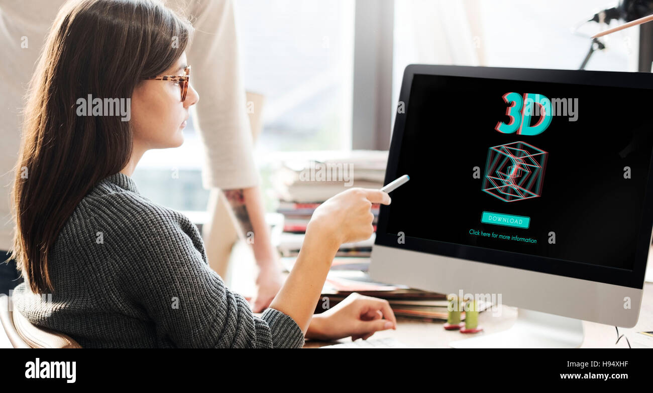 3D Three Dimensional Futuristic Display Modern Concept Stock Photo - Alamy