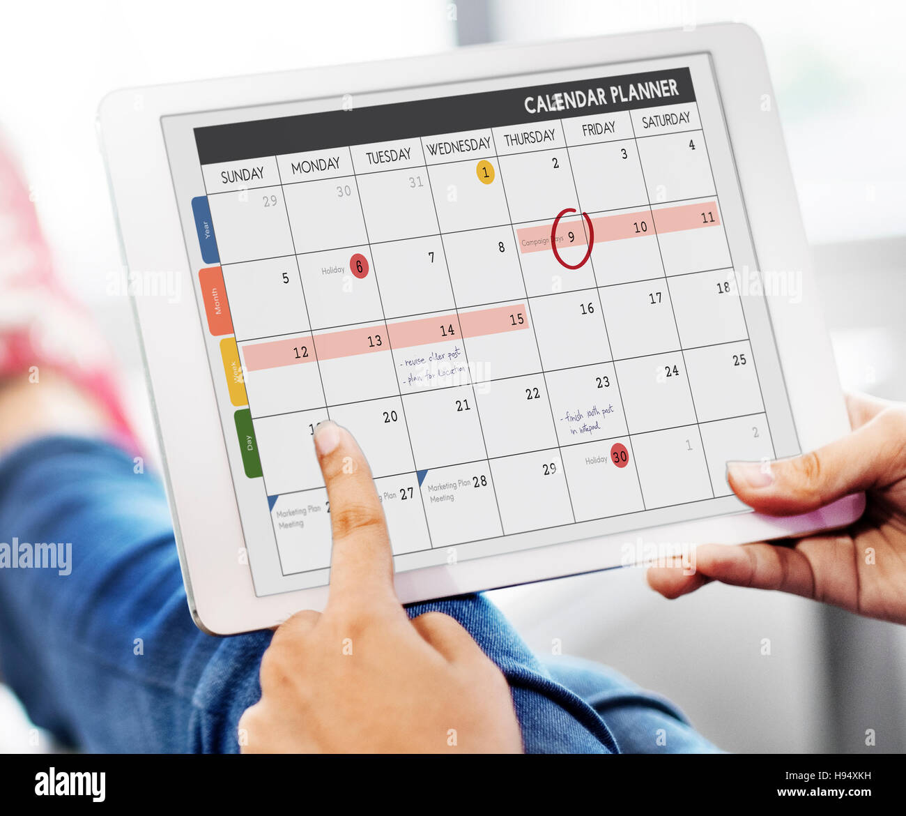 Calendar Planner Organization Management Remind Concept Stock Photo - Alamy