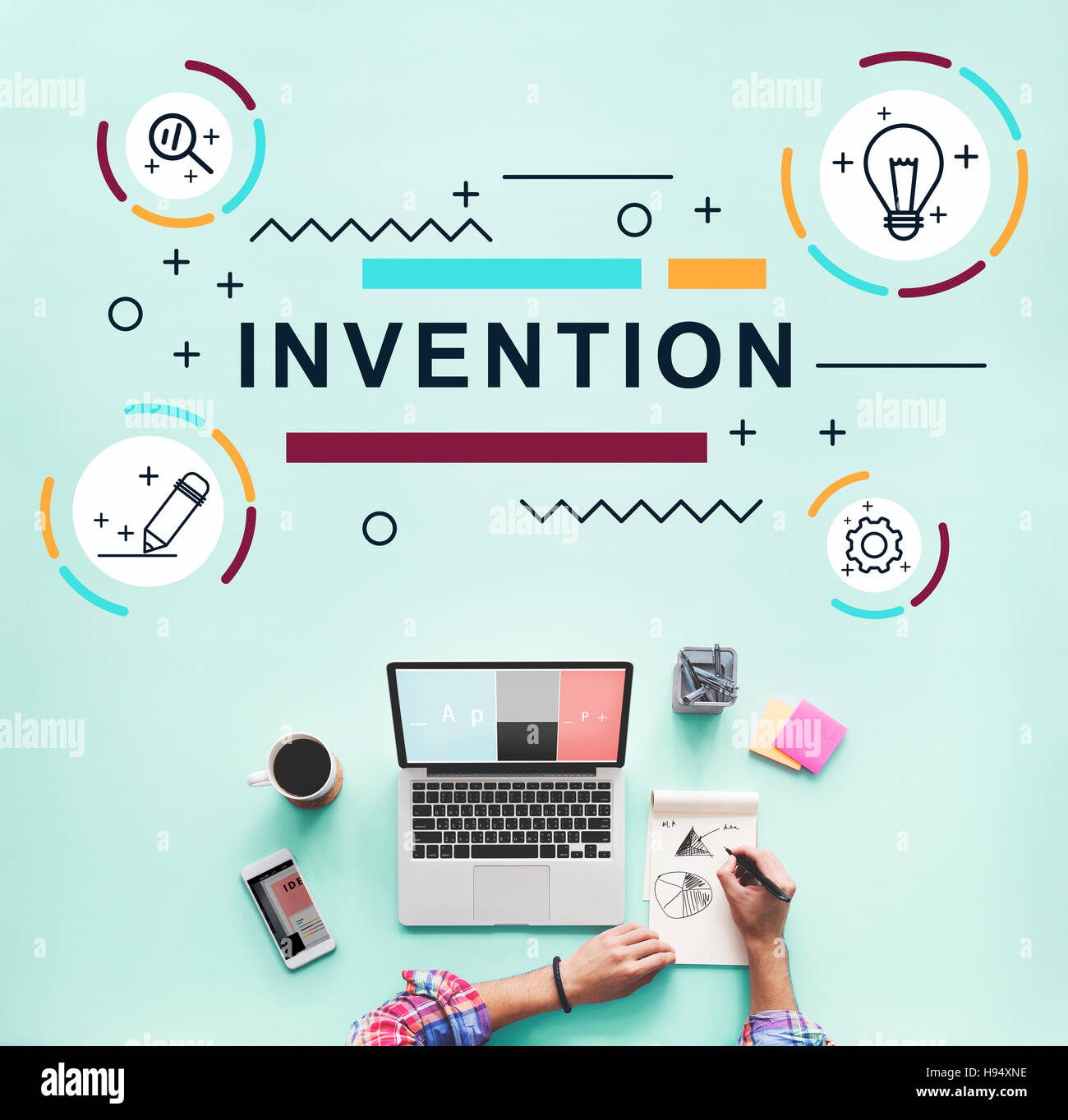 Invention Innovate Create Design Graphic Concept Stock Photo - Alamy