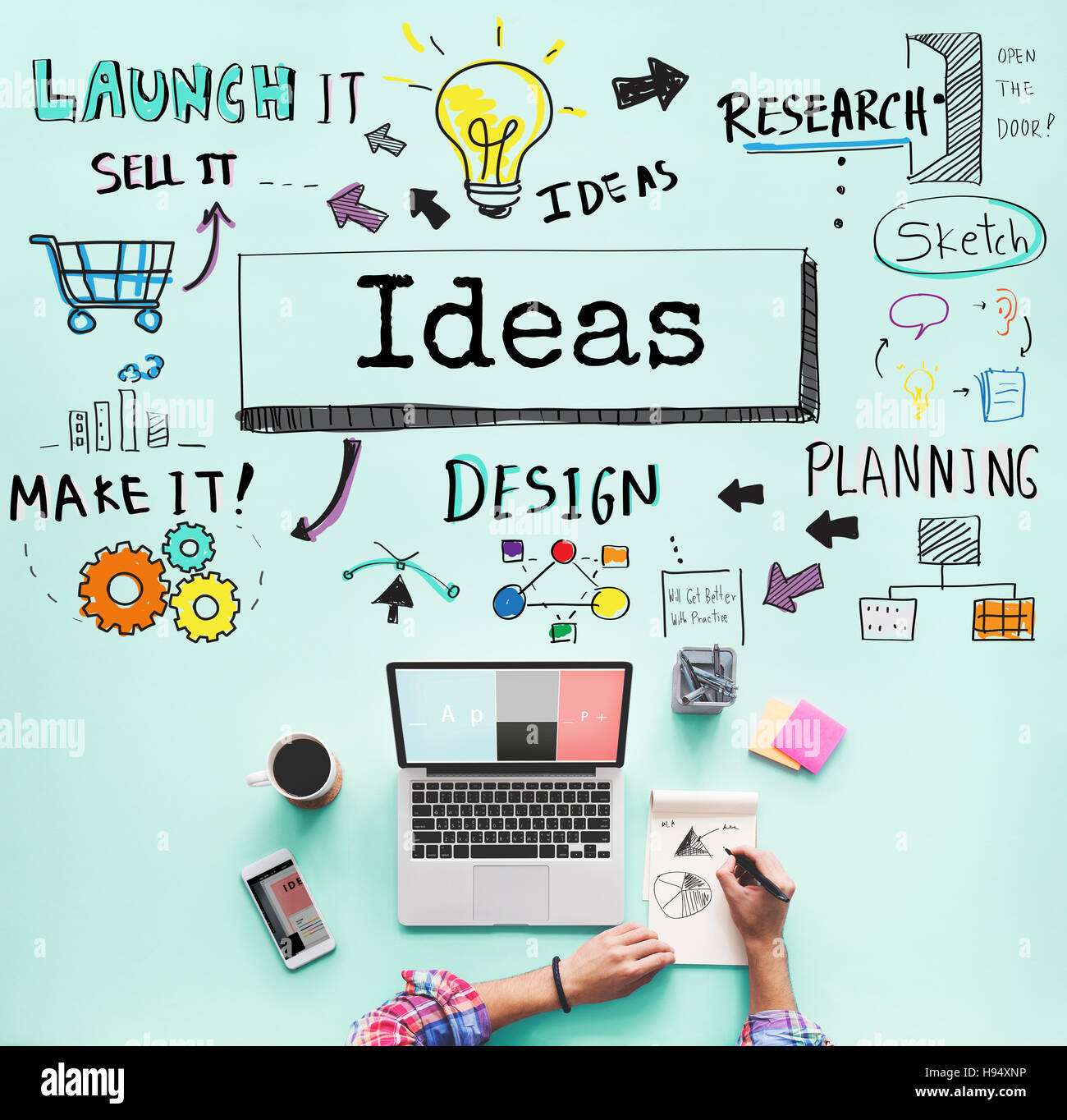 Ideas Create Inspiration Innovation Design Concept Stock Photo - Alamy
