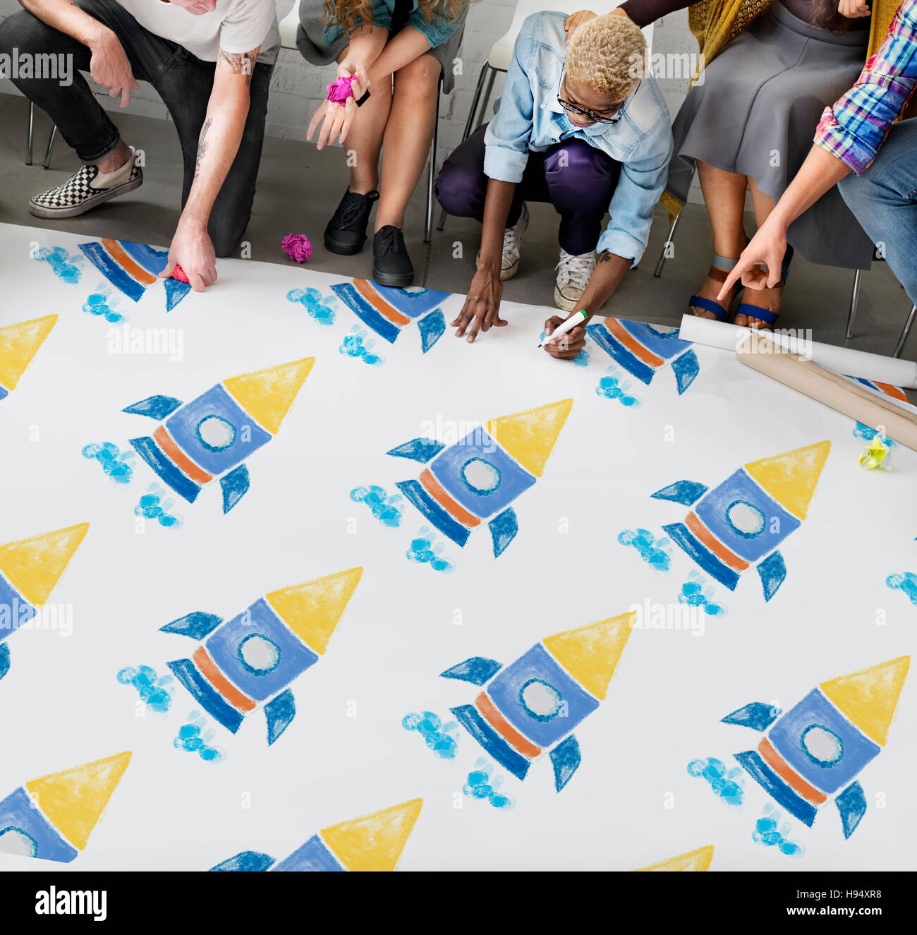 Launch Ignition Create Innovation Rocket Concept Stock Photo - Alamy