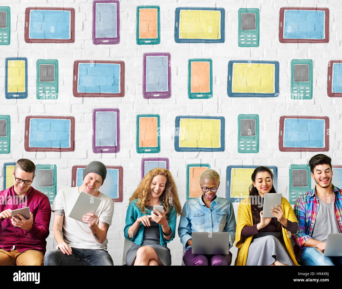 Digital Devices Technology Graphics Connection Concept Stock Photo - Alamy
