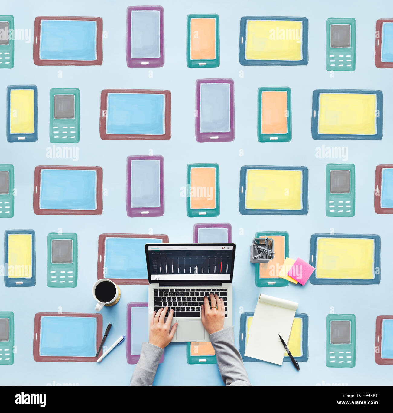 Digital Devices Technology Graphics Connection Concept Stock Photo - Alamy