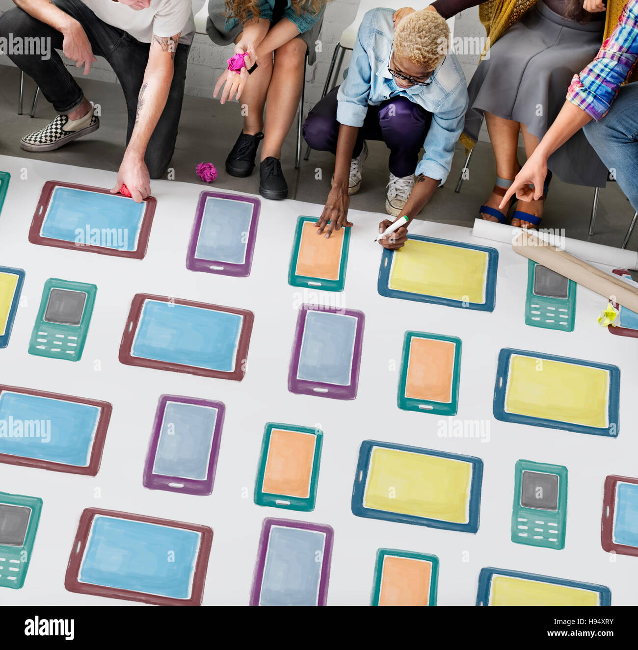 Digital Devices Technology Graphics Connection Concept Stock Photo - Alamy