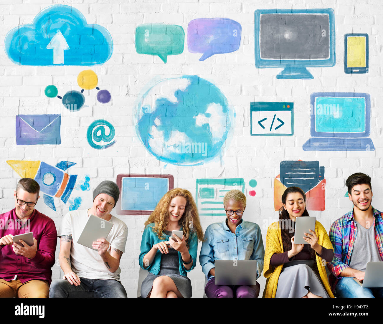 Global Communication Social Media Networking Concept Stock Photo - Alamy