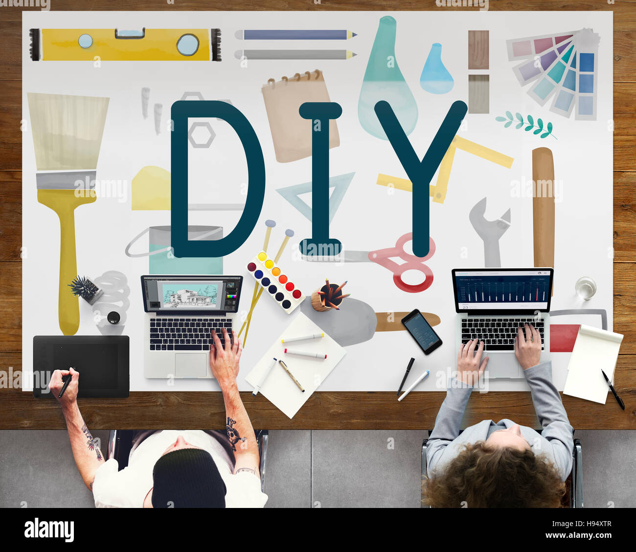 Do It Yourself Project Graphics Concept Stock Photo - Alamy