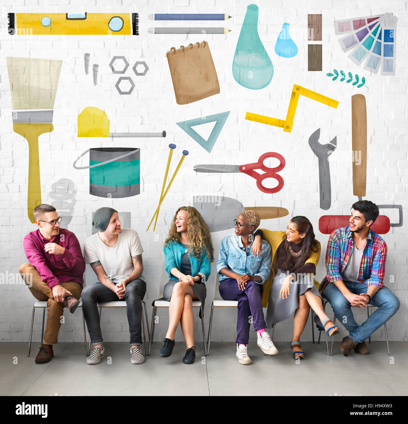 Equipment Tools Craft Construction Work Concept Stock Photo - Alamy