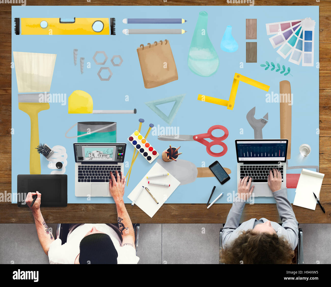 Equipment Tools Craft Construction Work Concept Stock Photo - Alamy