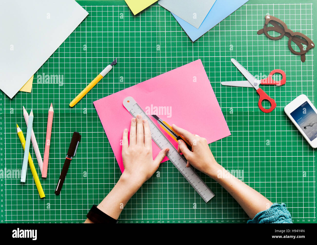 Office Station Workplace Stationery Job Concept Stock Photo - Alamy