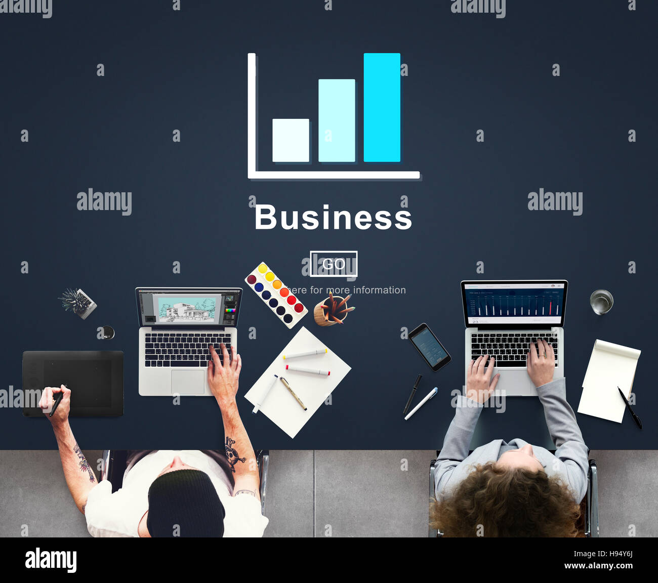 Business Bar Graph Strategy Planning Concept Stock Photo - Alamy