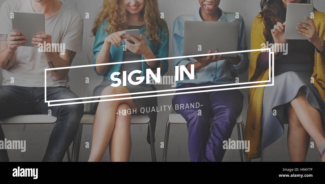 Sign-in Computer Digital Internet Network Secure Concept Stock Photo ...