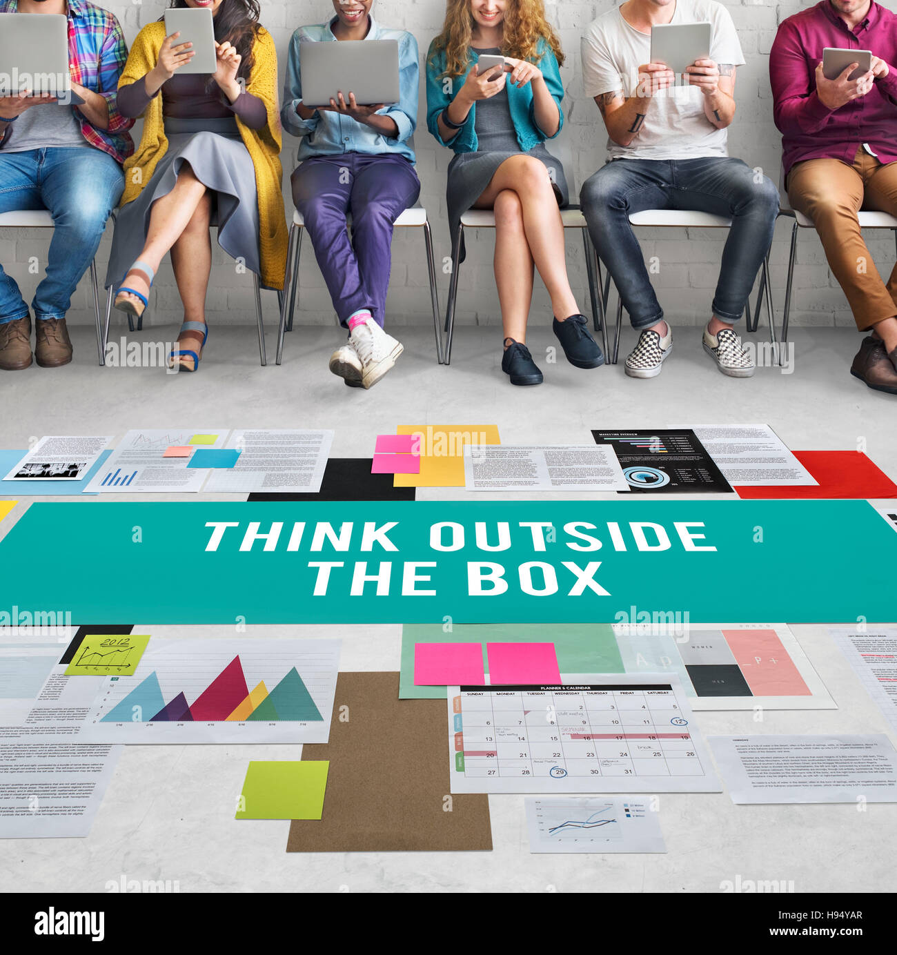 Think Outside The Box Creativity Ideas Imagine Concept Stock Photo - Alamy