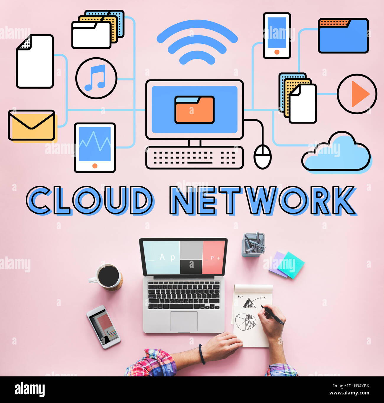 Cloud Network Connection Data Information Storage Concept Stock Photo ...