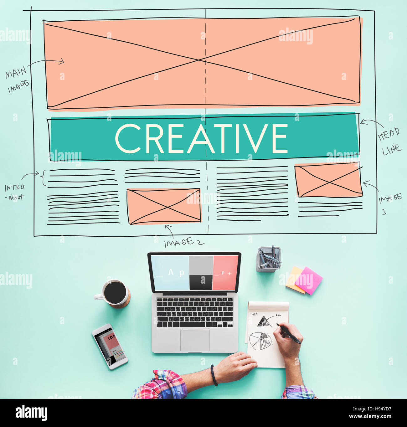 Creative Creatvity Web Design Layout Concept Stock Photo - Alamy