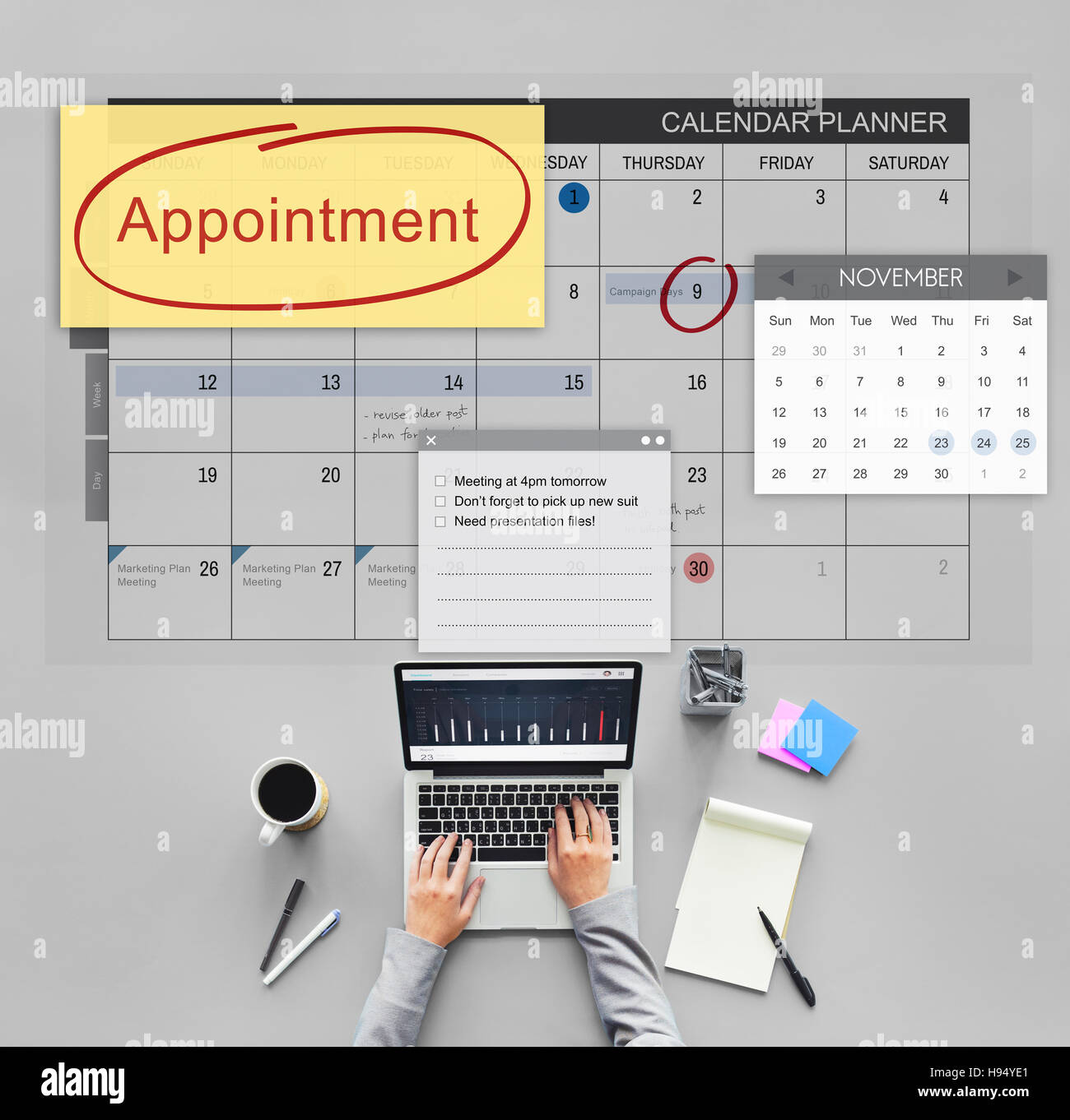 Appointment Planner Schedule Planning To Do List Concept Stock Photo ...