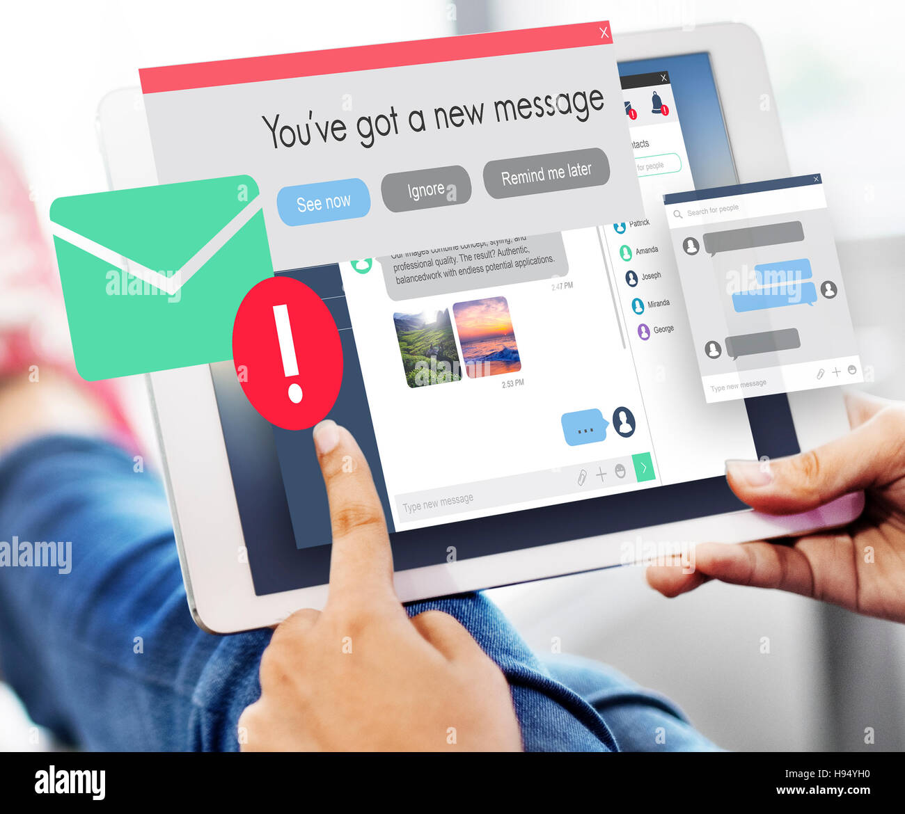 New Message Texting Connection Communication Concept Stock Photo - Alamy